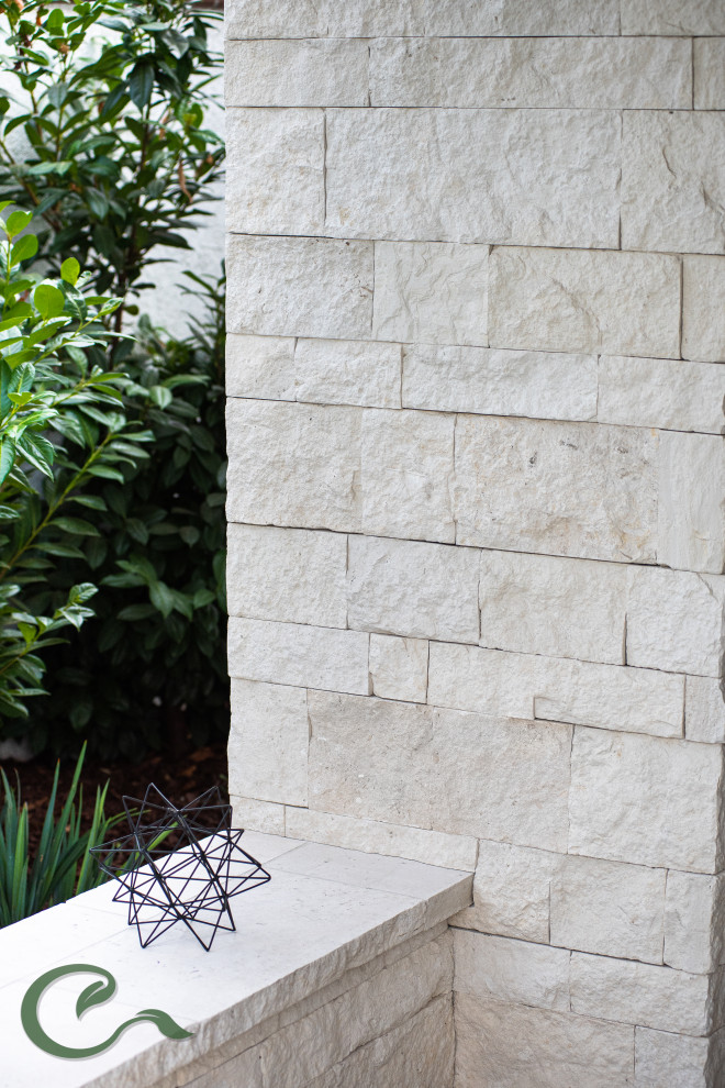 White Limestone Cladding - Contemporary - Patio - Orange County - by ...