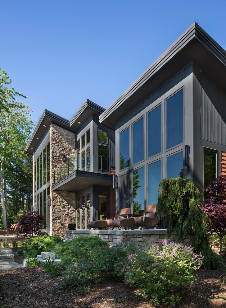 Modern Prairie Style Lake Home - Transitional - Exterior - Detroit - by ...