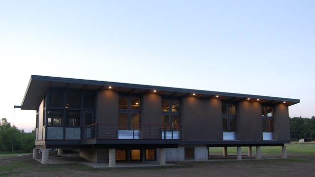 Modern Straw Bale Cabin - South Elevation - Contemporary - House ...
