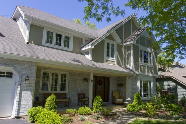 Modern Timber Frame styling with Hardie Stucco panels & trim ...
