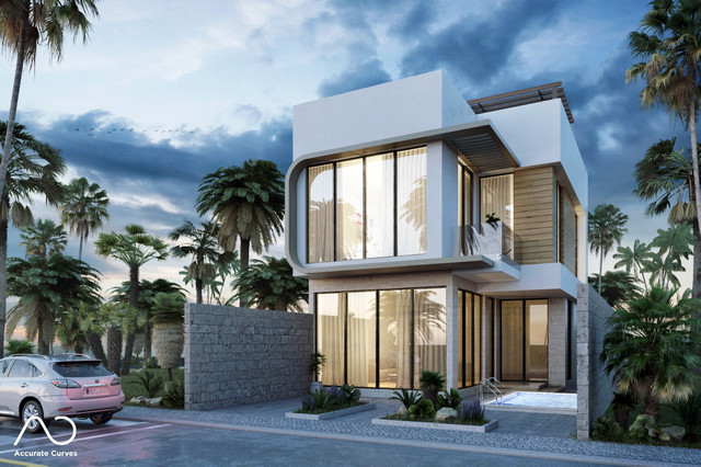 modern villa - Modern - Exterior - Other - by AccurateCurvesStudio ...