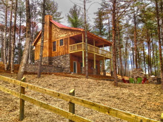 Split Level Log House