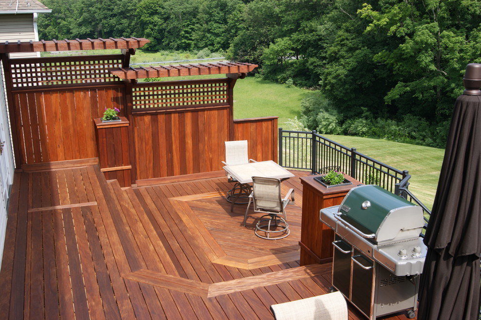 Multi-Level ipe deck with faux pergola - Contemporary - Deck - New York - by Deck Remodelers.com ...