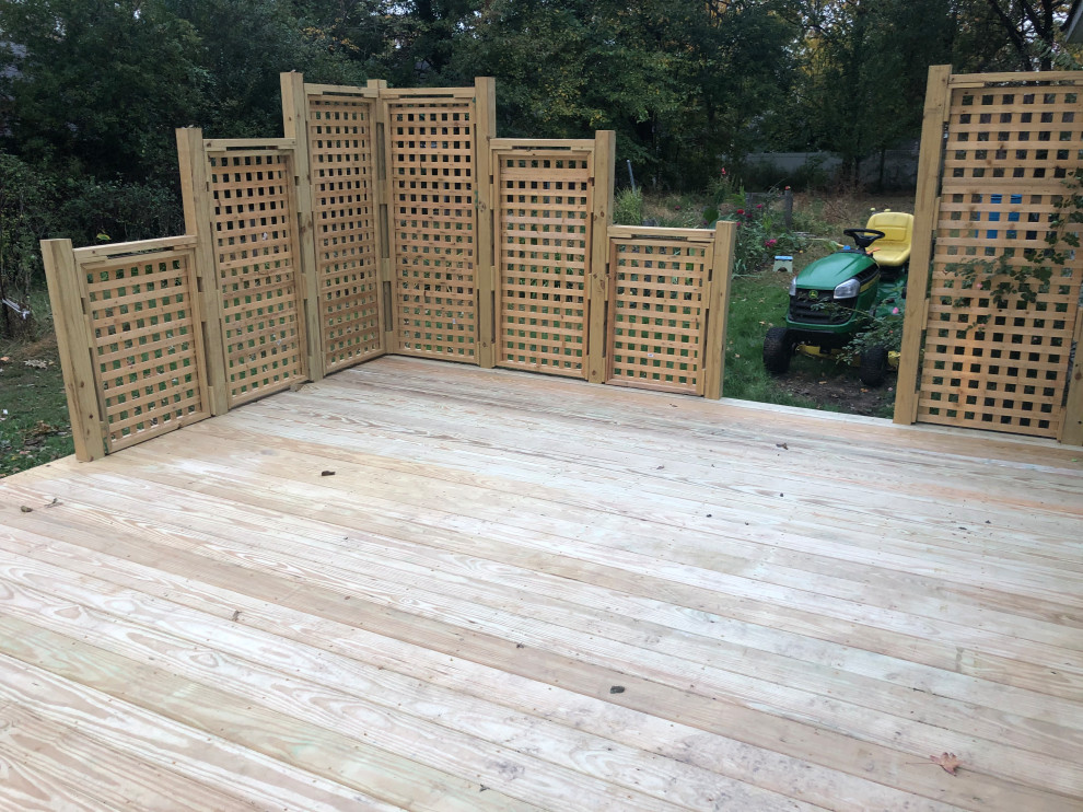 Multilevel Wood Decks with Privacy Screens - Traditional - Exterior ...