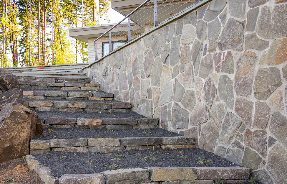 Natural Stone Veneer- Yamhill - Traditional - Staircase - Portland - by ...