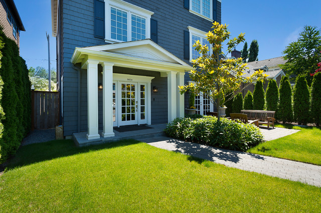 New construction with gabled portico - Transitional - Exterior ...