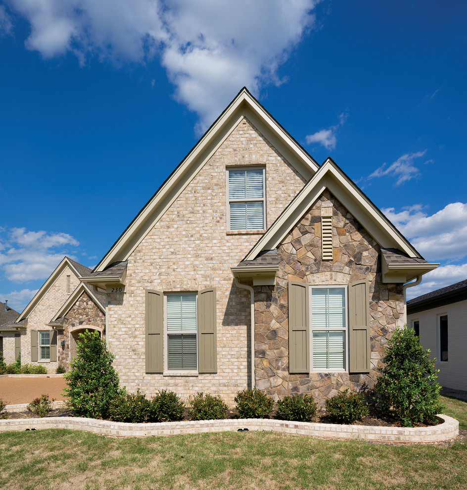 Nottingham Tudor Brick & Tennessee Fieldstone Rock Home - Tennessee ...