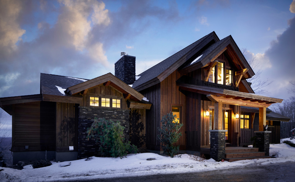 Olive Timber Frame - Windham NY - Rustic - Exterior - Boston - by ...