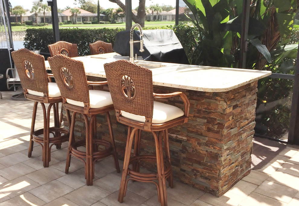 Outdoor Kitchens, BBQs with Terrablend Ledgestone Natural Stone Panels ...