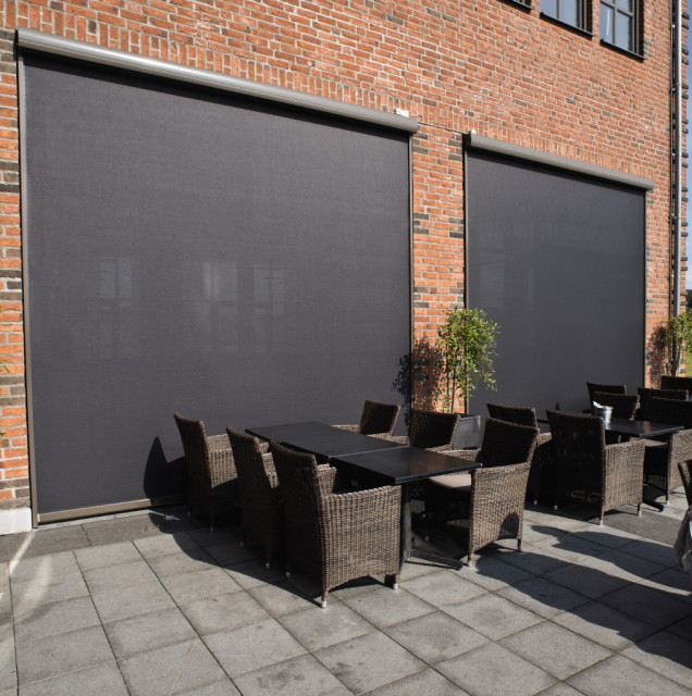 Outdoor Roller Shades - Contemporary - House Exterior - New York - by ...