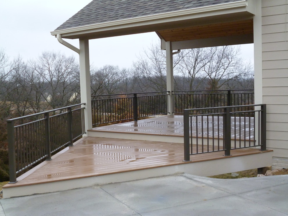 outside steel deck rails with bronze powder coat - Traditional ...