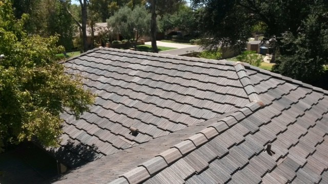 Overhead view of Wood Shingle Re-Roof Project - Rustic - Exterior ...