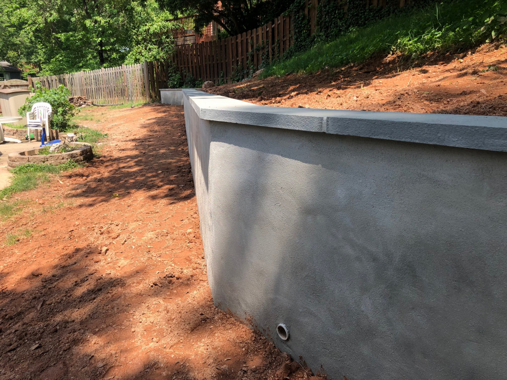 Parged Block Retaining Wall with 2 Inch Thermal Cap in Silver Spring MD ...