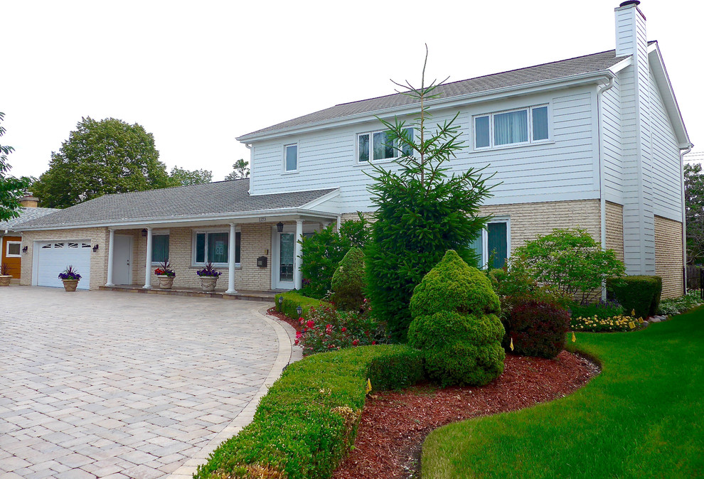 Park Ridge, IL James Hardie Siding Remodel Arctic White Split Level ...