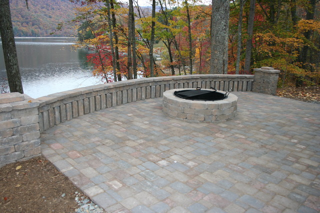 Patio, fire pit, sitting wall - Rustic - Exterior - Other - by Mountain ...