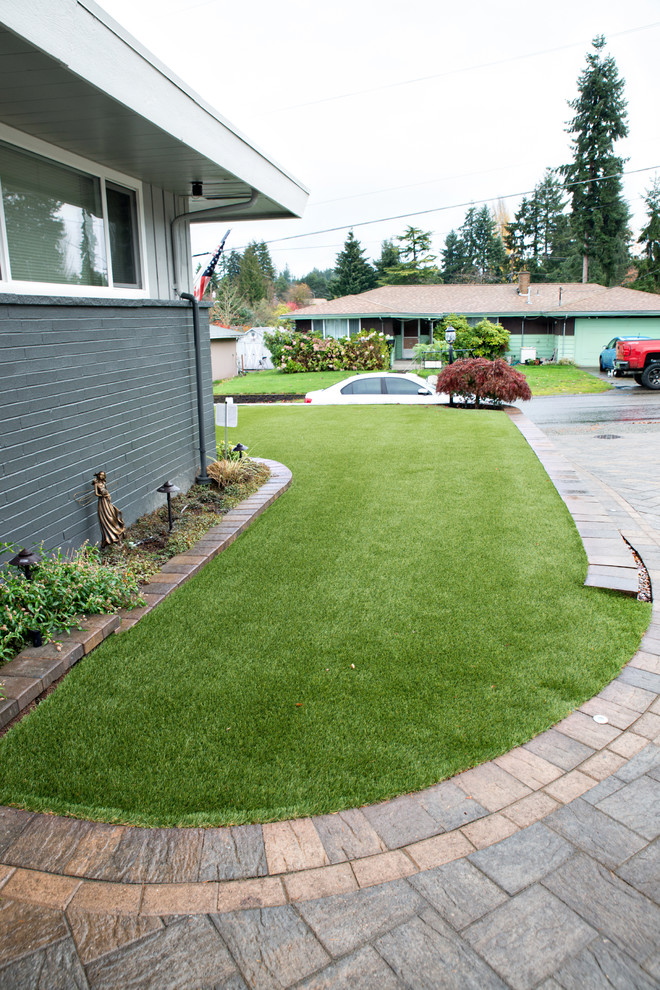 Paver Driveway by Aguiar Pavers LLC - Midcentury - House Exterior ...
