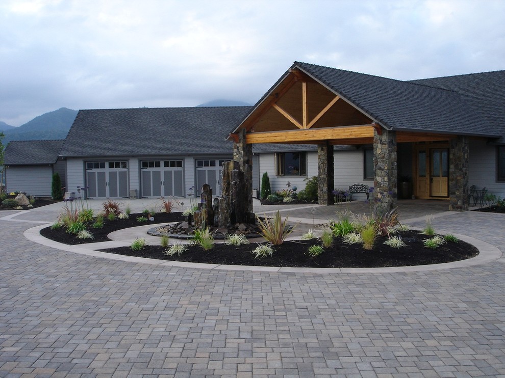 Paver Driveway with Water Feature - Modern - Exterior - Other - by ...