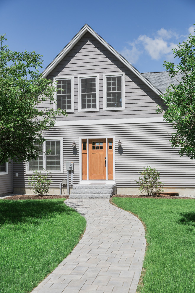 Paver walkway, granite front step - Craftsman - Exterior - Boston - by ...