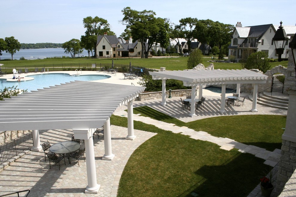 Pergola & Patio from Clubhouse Roof - Traditional - Exterior - Chicago ...