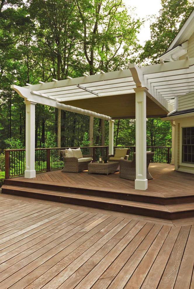 Pergola with canopy in action - Traditional - Exterior - Boston - by ...