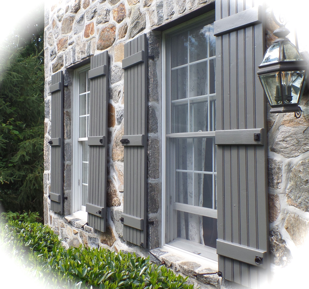 "Philadelphia" bead style shutters - Farmhouse - Exterior ...