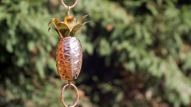 Pineapple Rain Chain - Polished Copper by Good Directions - Exterior ...