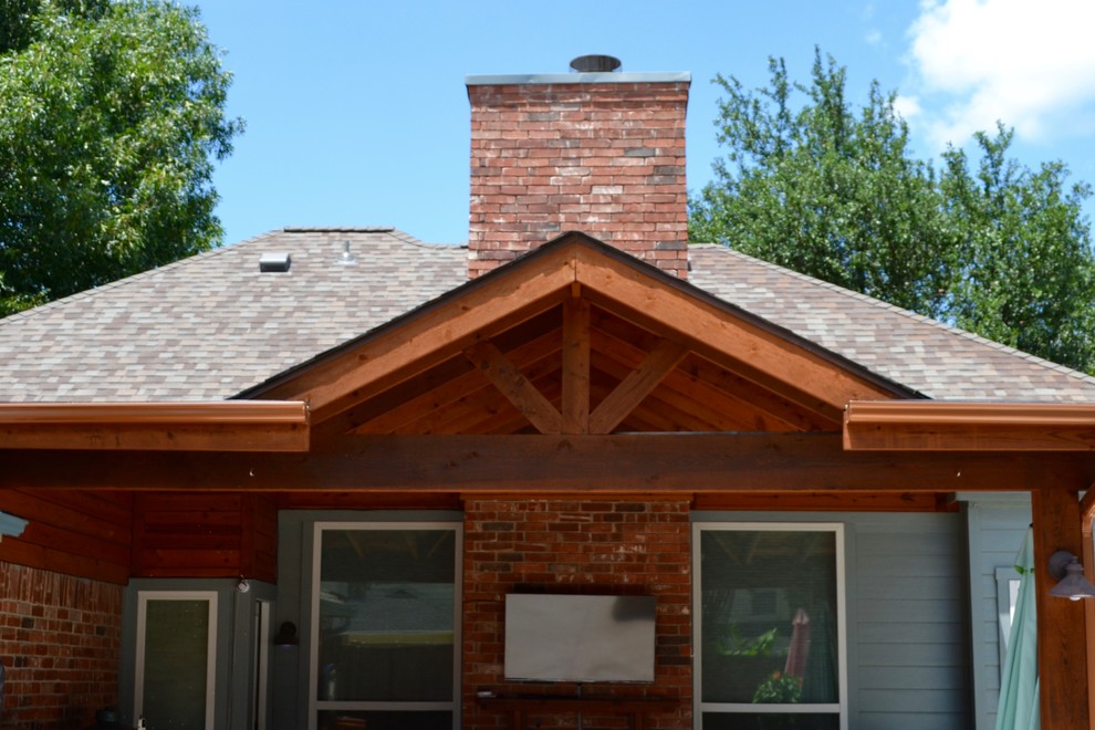Plano - Pool, Spa, Fire Pit, & Attached Roof - Rustic - Exterior ...