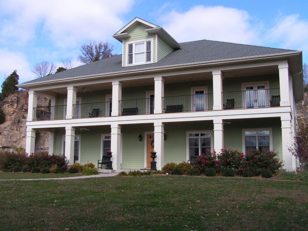 Plantation style front elevation - Traditional - Exterior - St Louis ...