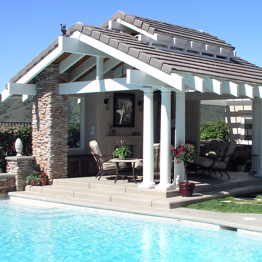 Pool House - Traditional - Exterior - Los Angeles - by Studio H ...