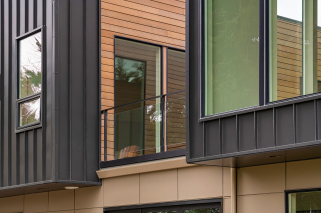 Pop outs with metal soffits - Contemporary - House Exterior - Seattle ...