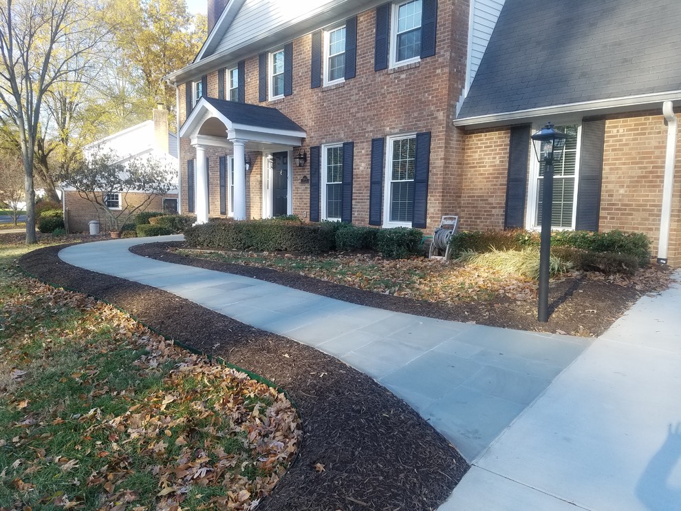 Portico with Arched Ceiling and Flagstone Walkway - Traditional ...