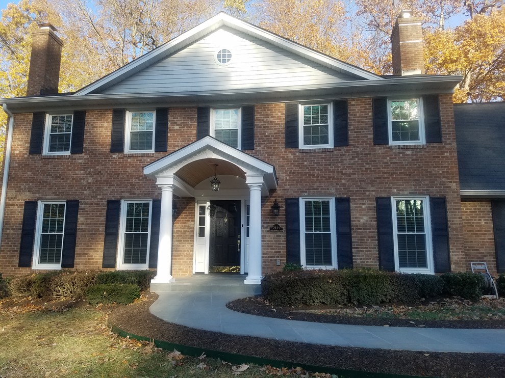 Portico with Arched Ceiling and Flagstone Walkway - Traditional ...