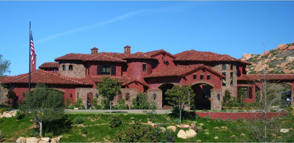 Poway Tuscan Estate - Mediterranean - Exterior - San Diego - by Steve ...
