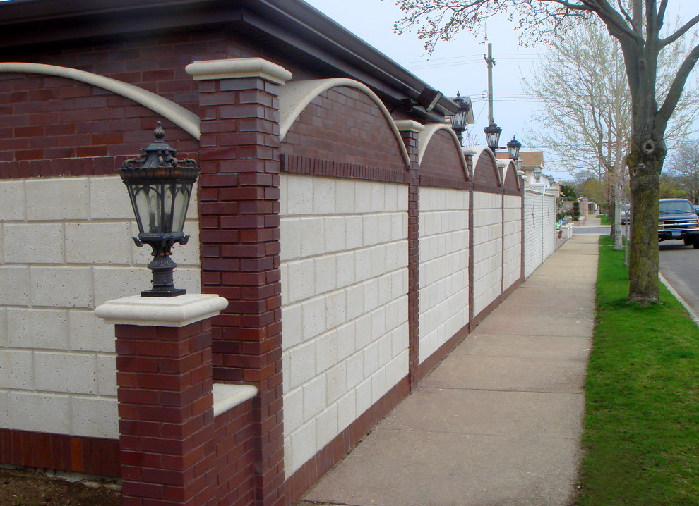 Precast Stone Veneer Block Panels for Fencing - Craftsman - Exterior ...