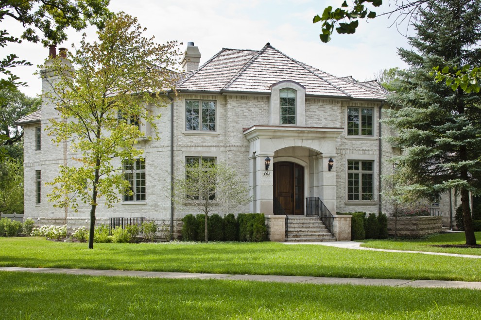 Provincial Estate Front Elevation - Traditional - Exterior - Chicago ...