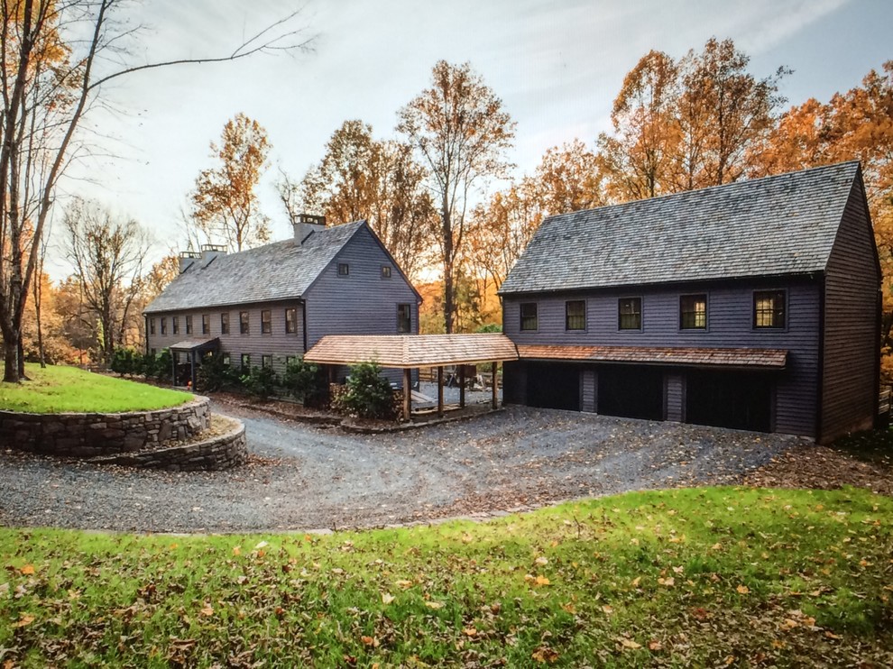 Quaker Long House and detached garage - Traditional - Exterior ...