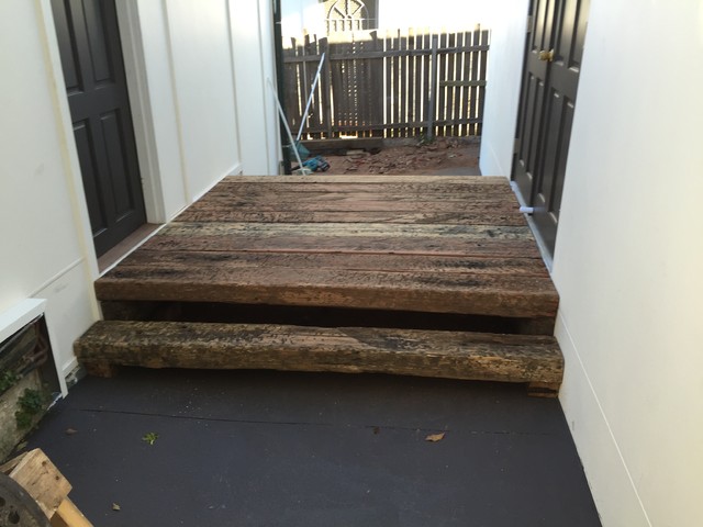 Railway Sleeper Bridge & Stairway - House Exterior - Other - by Worth ...