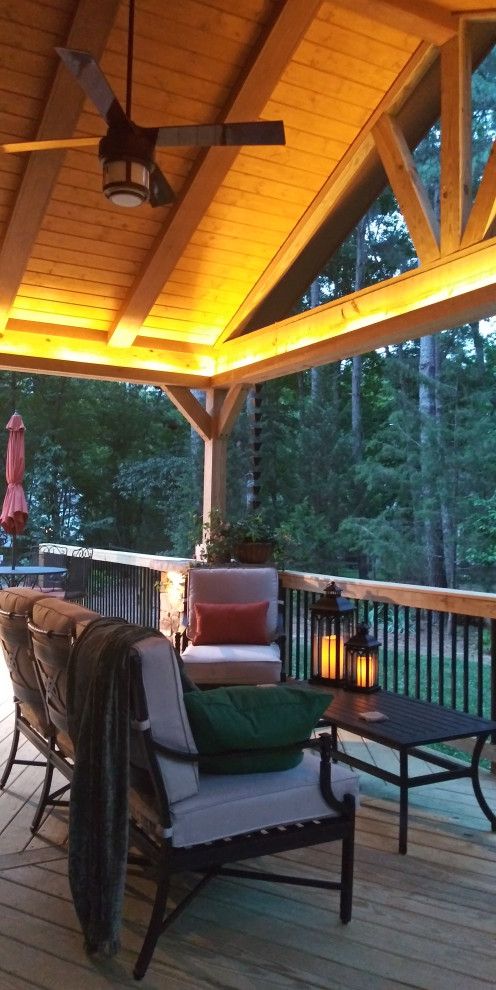 Raleigh Rustic Porch with Tray Lighting - Rustic - Exterior - Raleigh ...