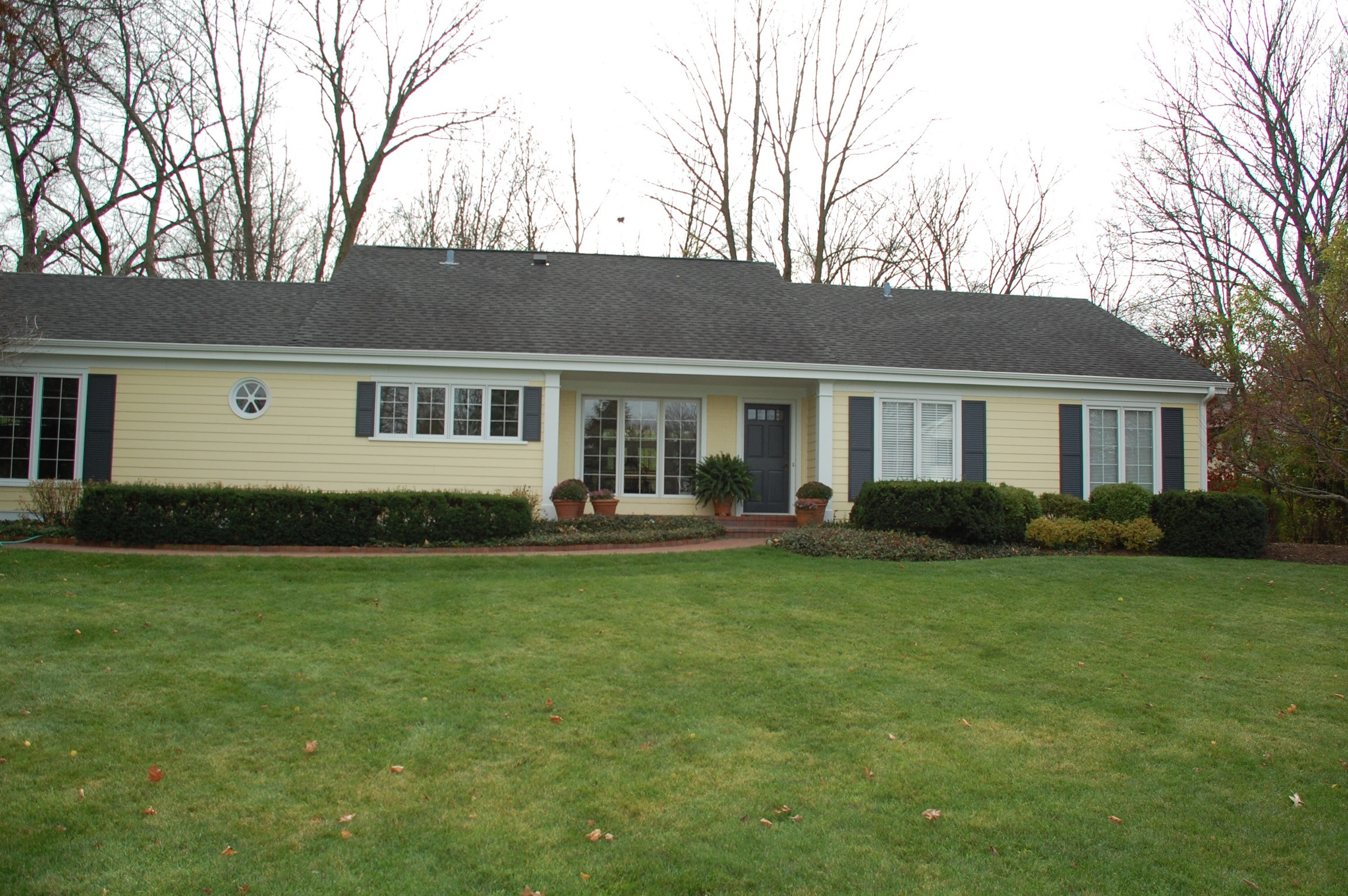 One Story Ranch Home Yellow