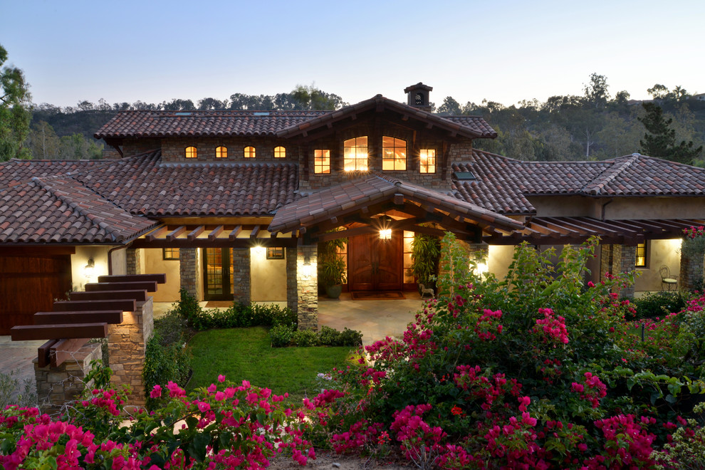 Rancho Santa Fe Vineyard Style Home - Traditional - House Exterior ...