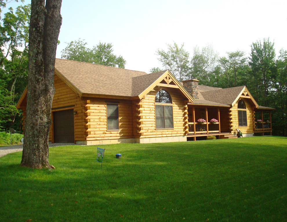 Real Log Home Vermont - Rustic - Exterior - Burlington - by Vermont ...