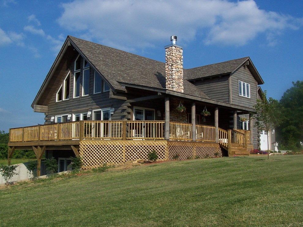 Real Log Homes - Rustic - Exterior - Louisville - by Walnut Ridge Homes ...