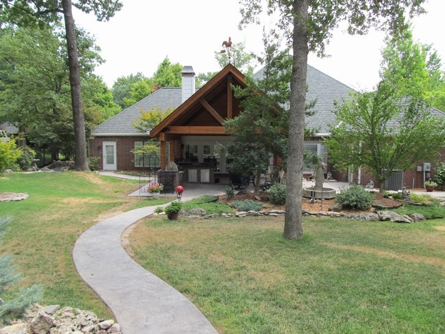 Red Brick Outdoor Kitchen - Traditional - Exterior - Other - by Grill ...