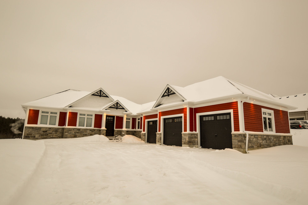 Red Craftsman Bungalow - Craftsman - Exterior - Toronto - by Sketch ...