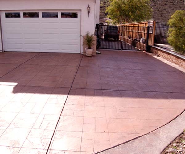 Red Stamped Concrete Driveway Concrete Driveways Build & Repair