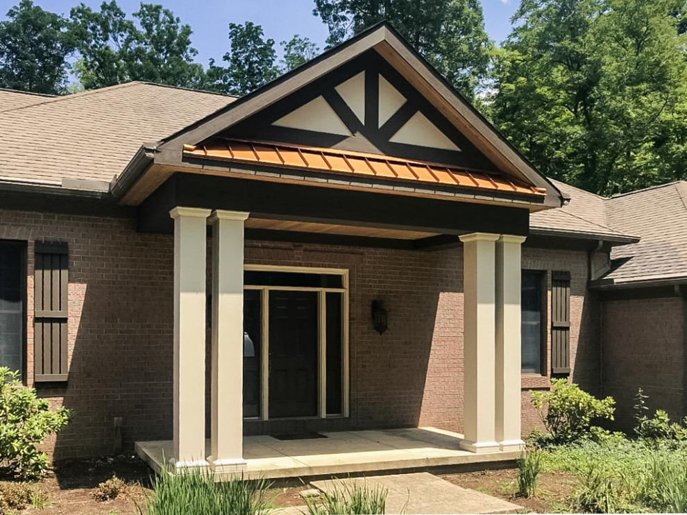 Redesigned Front Entry on modern colonial - Transitional - Exterior ...