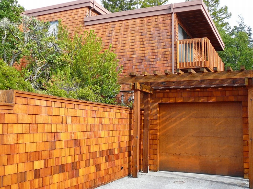 Restoration of Redwood Deck & Shingle Siding - Traditional - Exterior ...