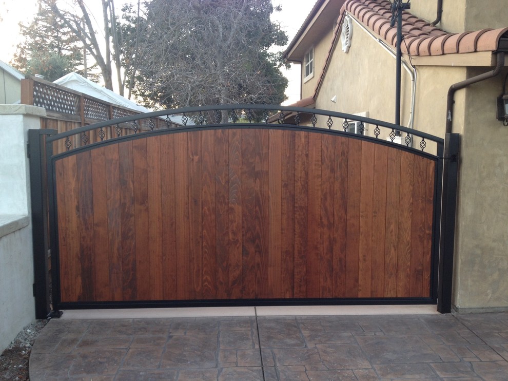 Redwood Panel Slide Gate - Traditional - Exterior - San Francisco - by ...