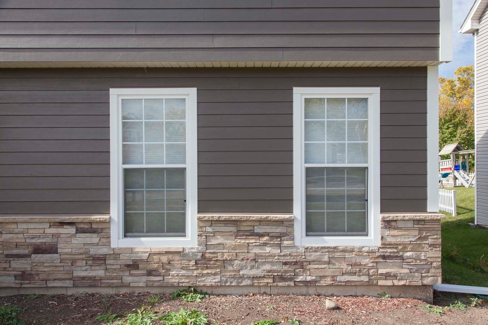Rich Espresso James Hardie Siding with Versetta Stone Siding ...