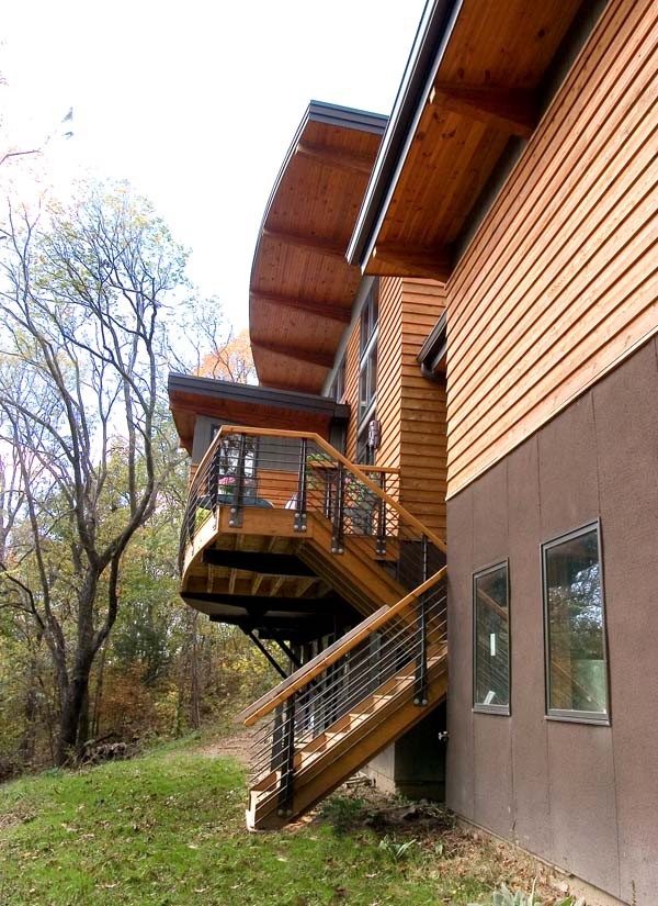 River Bluff House deck and stair - Contemporary - House Exterior ...